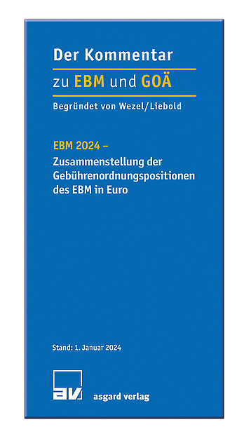 Shop: EBM 2024 - Zusammenstellung der Gebührenordnungspositionen des EBM in Euro